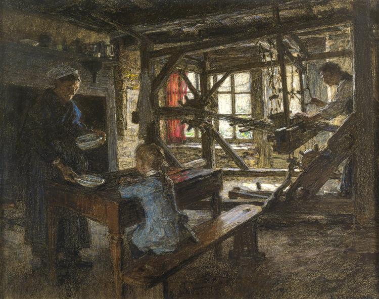 Figures in a cottage interior - Léon Augustin Lhermitte - WikiArt.org