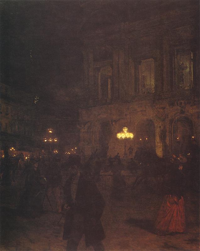 Opera paryska w nocy - Aleksander Gierymski - WikiArt.org